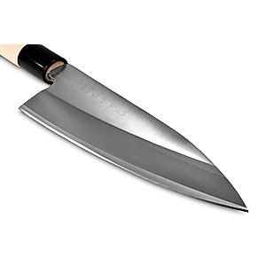 Seki Japan Japanese Seki SANBONSUGI Sushi Chef Knife, 420J2 Stainless Steel Sashimi Deba Knife, Wood Handle, 150 mm (5.9 in)