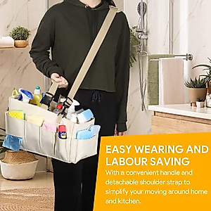 Philiva Large Cleaning Caddy Bag, Wearable 2 in 1 Cleaning Bag for Cleaning Supplies & Housekeepers with Handle and Shoulder Strap