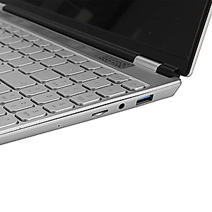 Business Laptop, 180 Degree Flip 1920 X 1080 Backlit Keyboard 100-240 V 15.6 in. Travel Laptop for Windows 10 (16G+256G US Plug)