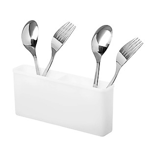 SANNO Utensil Drying Rack, Utensil Silverware Storage Holder fit for Dish Rack Over Sink, Chopsticks/Spoon/Fork/Knife Drainer Basket Flatware Storage Drainer