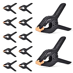 UTEBIT 8/12 Muslin Clamps 4'' Portable Black Backdrop Background Clamps Heavy Duty Paper Clips for Photo Studio, Woodwork, Artwork (12Packs)
