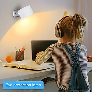 Lightess LED Wall Sconce, Wall Mounted Lamp with Rechargeable Battery Operated, 3 Brightness Level & 3 Color Temp 360°Rotate Magnetic Ball,Touch & Remote Control Wall Light for Reading Bedside