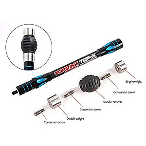 HNZMDY Archery Bow Stabilizer Set 30/10/5 inch Carbon Fiber Bow Stabilzer Shock Absorber Balance Bar Stabilizer System for Recurve Bow and Compound Bow Hunting Shooting (Silver/PR633)