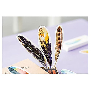 Watercolor Feather Theme Colorful Paper Bookmarks, 30PCS