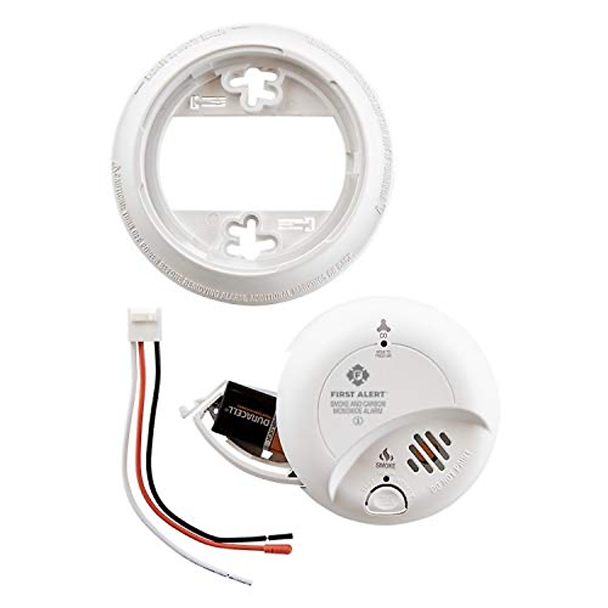 FIRST ALERT BRK SC9120B Hardwired Smoke and Carbon Monoxide Detector with Battery Backup and FIRST ALERT BRK9120b6CP Smoke Detector Alarm | Hardwired with Backup Battery