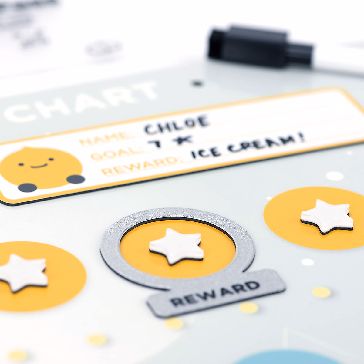 LitteHippo Magnetic Star Reward and Behavior Chart - Rewards Board for Potty and Sleep Training - Chores Chart for Toddlers - Responsibility Chart for Kids at Home (Includes Bonus Bedtime Pass)