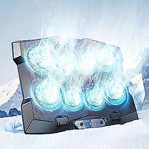 ATKTTOP Laptop Cooling Pad with 8 Quiet [Industrial Grade High RPM] Fans, Laptop Cooler for 12-17 Inch Laptop, Portable USB Powered Gaming Laptop Cooling Pad, Laptop Stand with Fan Switch Control