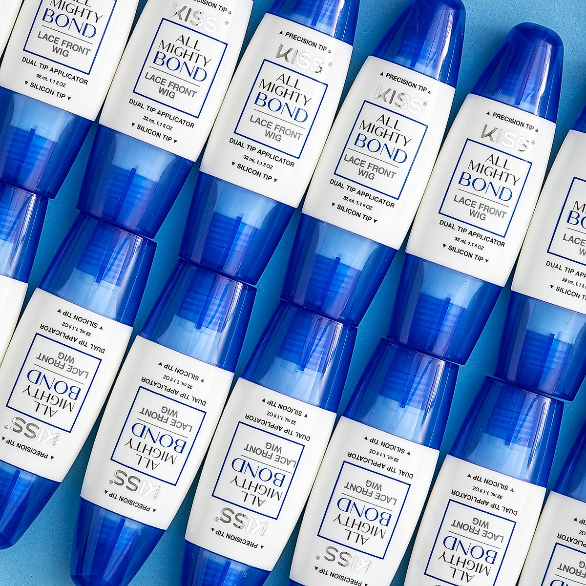 Red by Kiss All Mighty Bond Lace Front Wig Glue, Dual Tip Applicator, Instant Drying, Water Resistant, Strong Hold for Wigs, Frontals, Toupees, Safe for Sensitive Skin