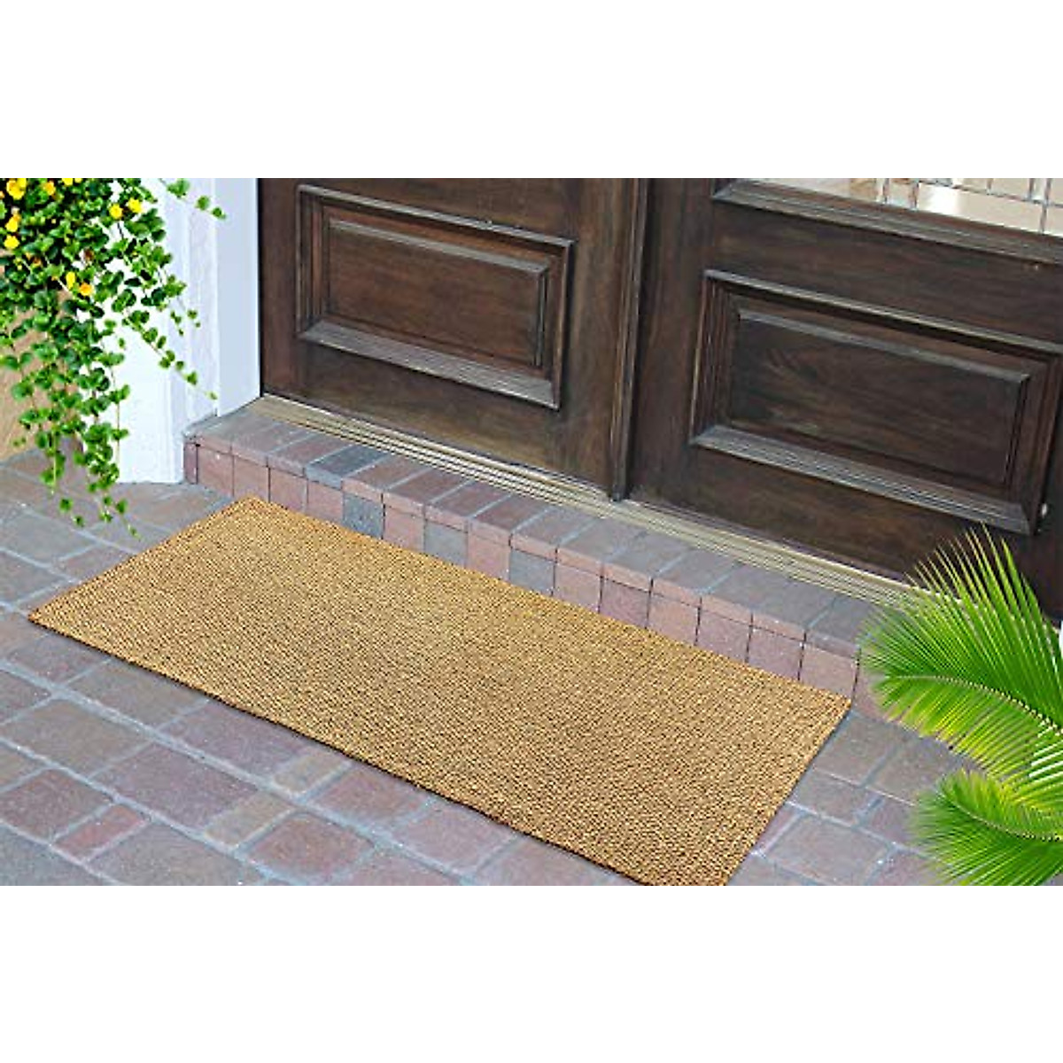Kempf Coir Rug with Anti-Slip Latex Backing, 24 by 48-inch, Runner Mat, Natural Coco, Ecofriendly