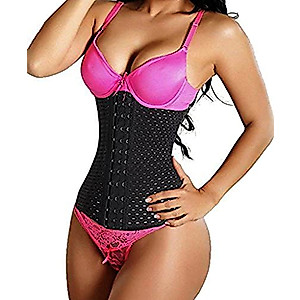 SAYFUT Waist Trainer, Corset Cincher Body Slimmer Shaper Tummy Control for Women Black M(3-5 day delivery)