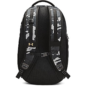 Under Armour Adult Hustle Pro Backpack , Black (002)/Metallic Gold , One Size Fits All