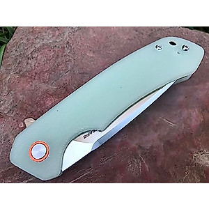 TACTICAL GEARZ Pocket Knife for EDC! G10 Handle! Razor Sharp D2 Steel Blade! Includes Sheath (Naos Ice)