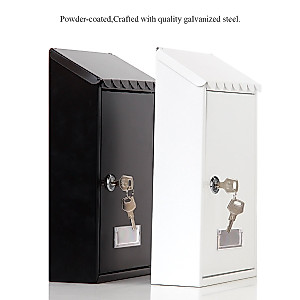 Mailboxes Wall Mount with Key Lock – Jssmst Small Mail Boxes Horizontal, 12.2 x 8.3 x 3.05 Inch, White New