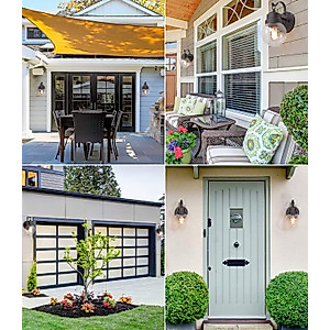 KSANA Outdoor House Lights Wall Mount, Rust-Proof Exterior Wall Light Fixture with Bubble Glass, Globular Outside Lights for House for Porch, Yards, Patio, Garden, Balcony, Hallway, Bronze Finish