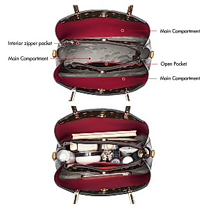 iFOXER PVC Leather Handbags for Women Top-handle Bags (brown)