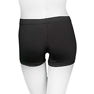 ZIZI Kid Little Big Girl Dance Tumbling Athletic Easter Gymnastics Black Short,140CM( 9-10Years)