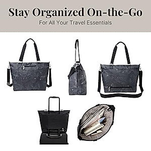 Baggallini Avenue Tote Bag, Pewter Leaves