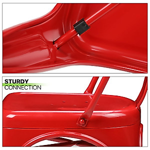 Magshion Metal Dining Chair Stackable Indoor Outdoor Industrial Vintage Chairs 4 Pack Bistro Dining Room Cafe Side Chairs with Back, 18 Inch Red