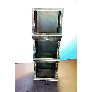 CWI Bin Shelf Vertical Primitive Country Rustic Black