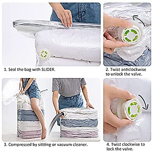 TAILI Hanging Vacuum Storage Bags Variety 6 Pack and Cube Vacuum Storage Bags 8 Jumbo Pack