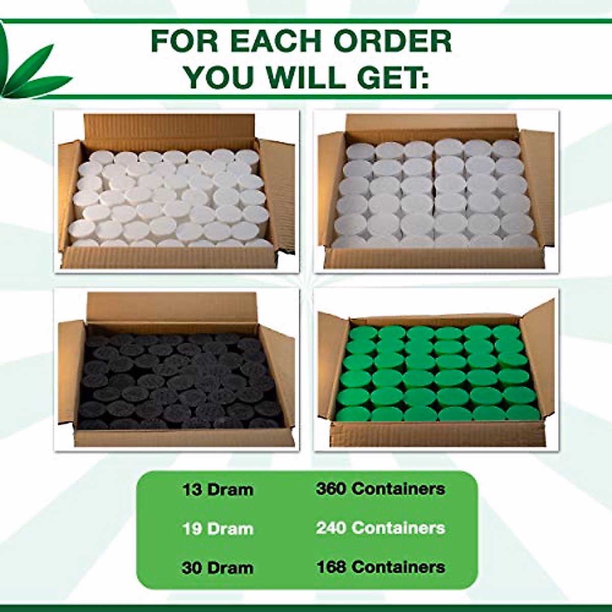 Emerald Mountain Supplier Pop Top Dram Containers | Durable Airtight Multipurpose Storage | Herb and Pill Organizer - 13 Dram (White, 320 Count (Pack of 1))