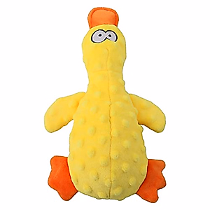 Qmisify Stuffed Duck Dog Toy - Puppy Squeaky Toys | Stimulate Appetite Duck Dog Toy, Squeaky Pet Toy, Plush Dog Chew Toy for Large Dogs