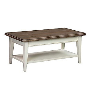 Amazon Brand - Stone & Beam Rustic Reclaimed Pine Coffee Table, 41"W, White