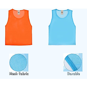 imflyker Scrimmage Pinnies Jerseys Vests Pinnies for Youth Adult Sports Basketball, Soccer, Football, Volleyball (6 Orange + 6 Blue)