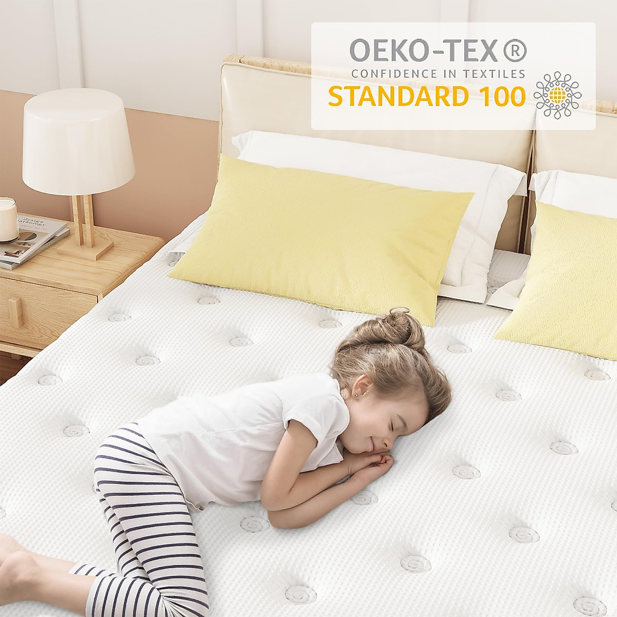 VISCOFLEX King Size Mattress, 12 Inch King Mattress in a Box, Pillow Top Hybrid Bed Mattress with Gel Memory Foam & Individual Pocket Springs, Pressure Relief & Support, Medium Firm