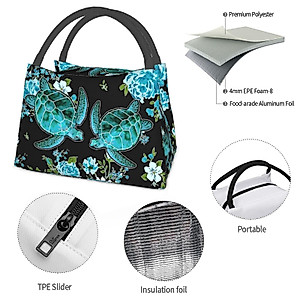 ASYG Sea Turtles Lunch Box Beach Bag Picnic Bags Tote Insulated Portable Lunch Bag Container Beach Meal Bag