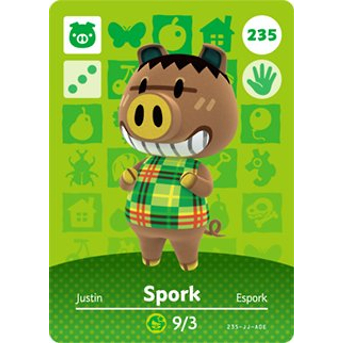 Spork - Nintendo Animal Crossing Happy Home Designer Amiibo Card - 235