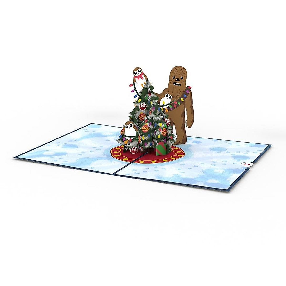 Lovepop Star Wars™ Chewie & Porgs Christmas Pop Up Card, 5x7-3D Greeting Card, Pop Up Christmas Cards, Kids Christmas Card, 3D Holiday Card, Winter Cards