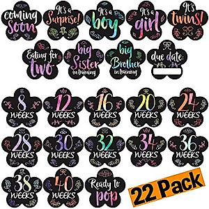 Stick'Nsnap (TM) 22 Pregnancy Stickers -Curly Rainbow at Sunset (TM) (4.25" Flower)
