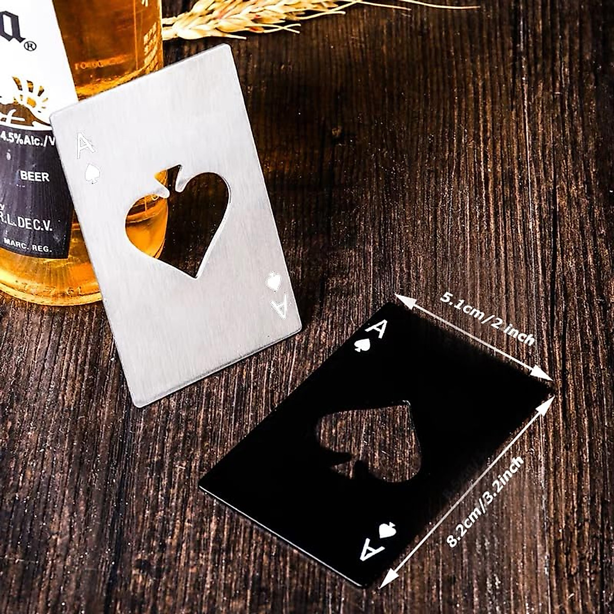 VSSOLO Practical Card Bottle Opener、 Wallet Bottle Opener 、Personalized Bottle Opener Funny Looking Bottle Opener - Stainless Steel (A Spade) (6)