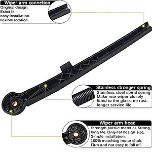 AUTOBOO Rear Wiper Blade Arm Replacement for Jeep Grand Cherokee 2005 2006 2007 2008 2009 2010 With 14 inch Rear Wiper Blade -Original Factory Quality (Pack of 2) OE:05139836AB