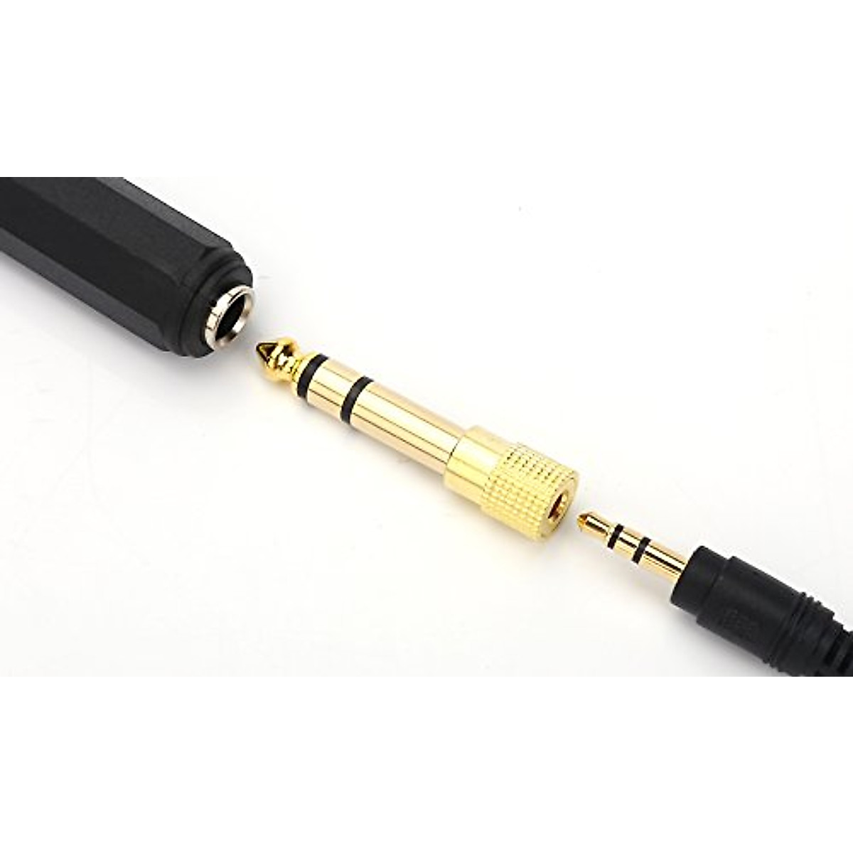 Devinal Professional 6.35mm 1/4 inch Plug to 3.5mm 1/8 inch Jack Gold Plated TRS AUX Stereo Audio Headphone Jack Adapter Converter Connector(2 Pack)