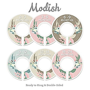 Modish Labels Baby Clothes Size Dividers, Baby Closet Organizers, Size Dividers, Baby Closet Organizers, Closet Dividers, Clothes Organizer, Girl, Woodland, Deer, Boho, Flowers, Floral Antlers (Baby)