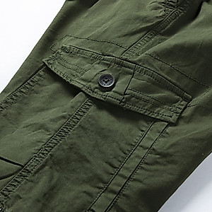 Muscularfit Shorts Mens Big and Tall Cargo Shorts for Men 2023 Casual Drawstring Elastic Waist Tooling Shorts 7" Inseam Waistband Shorts Shorts for Men Casual Summer Below Knee Army Green XL