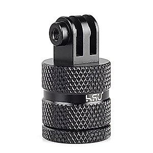 HSU Aluminum 1/4 inch 20 Camera Mount, 360 Degree Rotation Tripod Adapter Fits GoPro Hero, Sony, Xiaomi AKASO Camparki Action Cameras and Other Standard 1/4 Accessories
