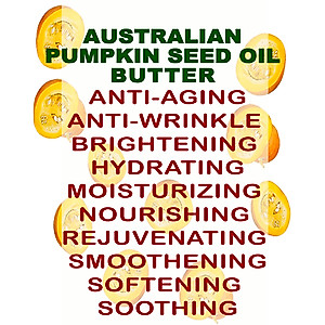 Botanical Beauty' PUMPKIN SEED OIL BUTTER Australian Natural VIRGIN UNREFINED RAW for Face, Skin, Damaged Hair, Lip, Nails 4 Fl.oz.- 120 ml