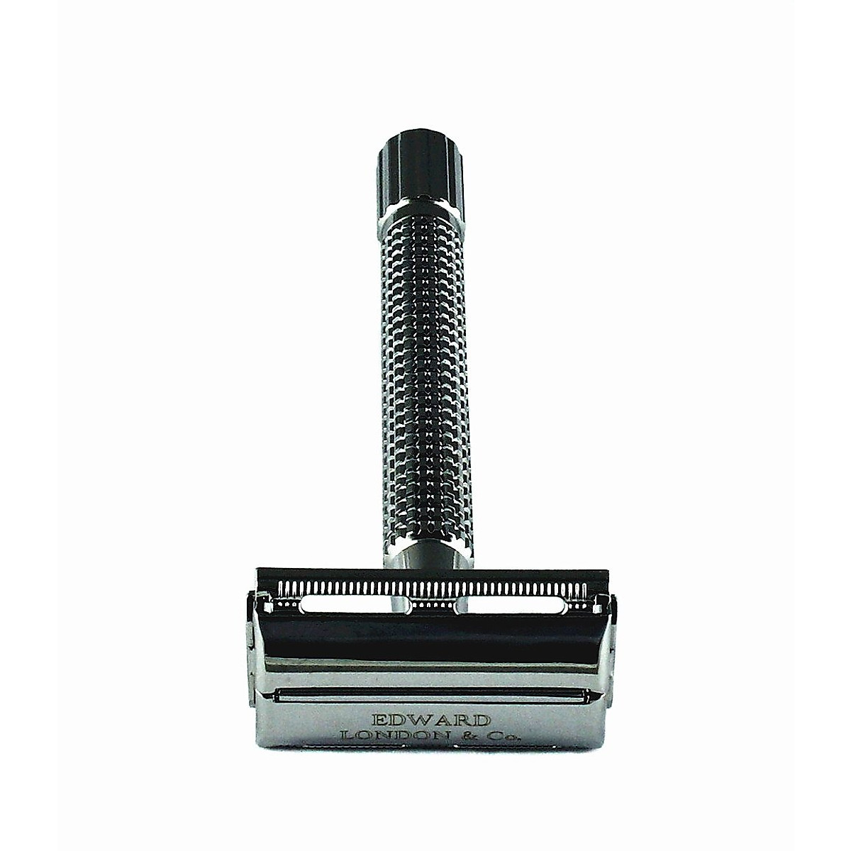 Edward London & Co Pearl Black Heavy Long Handle Double Edge Butterfly Open Safety Razor