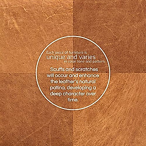 POLY & BARK Argan Sofa in Full-Grain Pure-Aniline Italian Leather, Cognac Tan