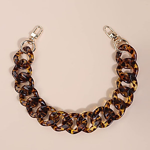 Wiwpar Acrylic Bag Straps Chunky Chains Shoulder Bag Handle Shoulder Straps Replacement Amber for Women's Handbags (Style 2)