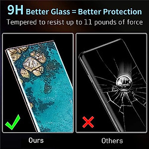 Coliary [2+2 Pack] Galaxy S23 Ultra Screen Protector, 9H Tempered Glass, Ultrasonic Fingerprint Support, 3D Curved, HD Clear Scratch Resistant for Samsung Galaxy S23 Ultra 5G Glass Screen Protector
