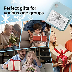 Mini Printer Sticker Thermal Printer with 3 Rolls Paper, Bluetooth Portable Phone Printer,Study Printer for Pictures, Photos, Journals, DIY, Compatible with Phone & Tablet…