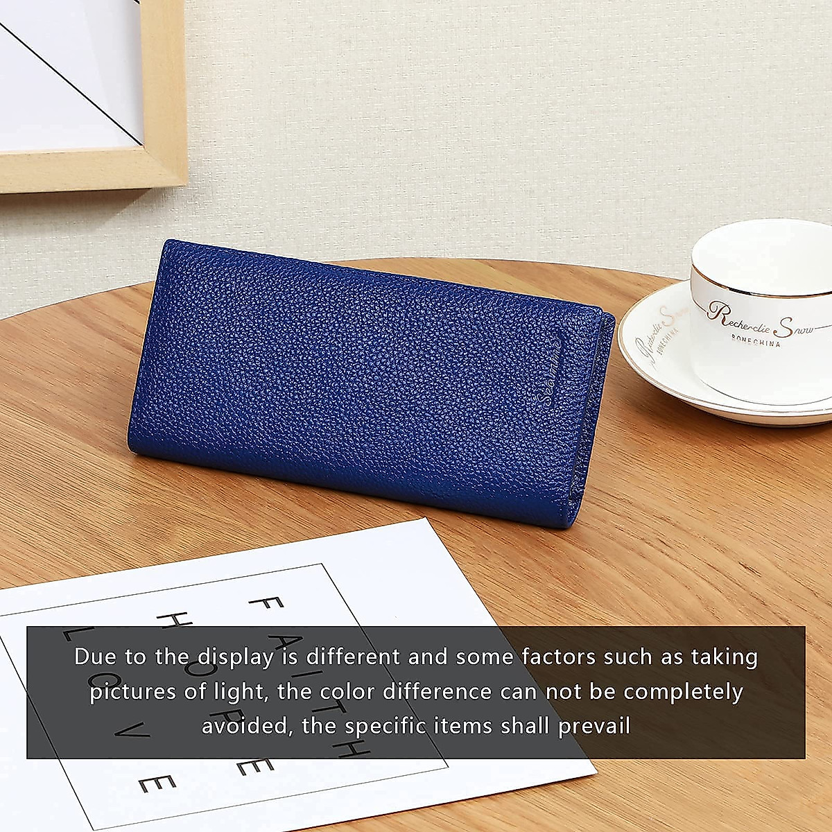 Seammer Ultra Slim Thin Real Leather Wallet for Women RFID Blocking Bifold Card Holder Clutch Wallets with Zipper Pocket