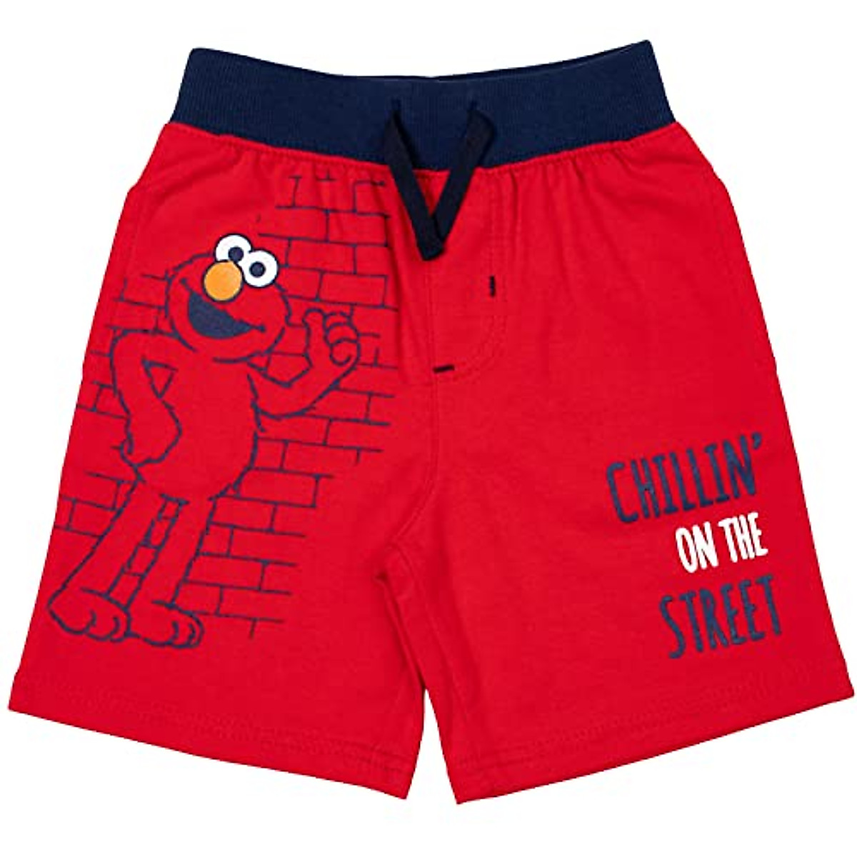 Sesame Street Elmo Grover Oscar The Grouch Baby Boys French Terry 3 Pack Shorts Blue/Grey/Red 12 Months