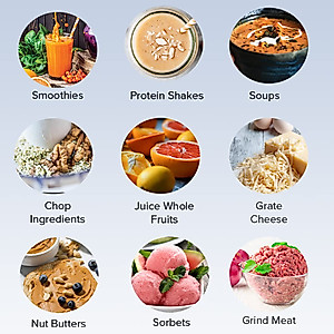 NuWave Moxie Commercial Blender, Vacuum Smoothie Blender with 2.5HP Motor, Professional Grade, Self-Cleaning - 6 presets & 10 Speed Settings for Shakes, Smoothies, Nut Butters, Crushed Ice,Black, Grey