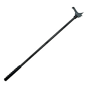 Fierywater 40-Inch Long Fire Poker-One Piece with Large Rubber Handle Fireplace Tools, Anti-Rust Black Coated for Fire Pit - Indoor and Outdoor Campfire Use