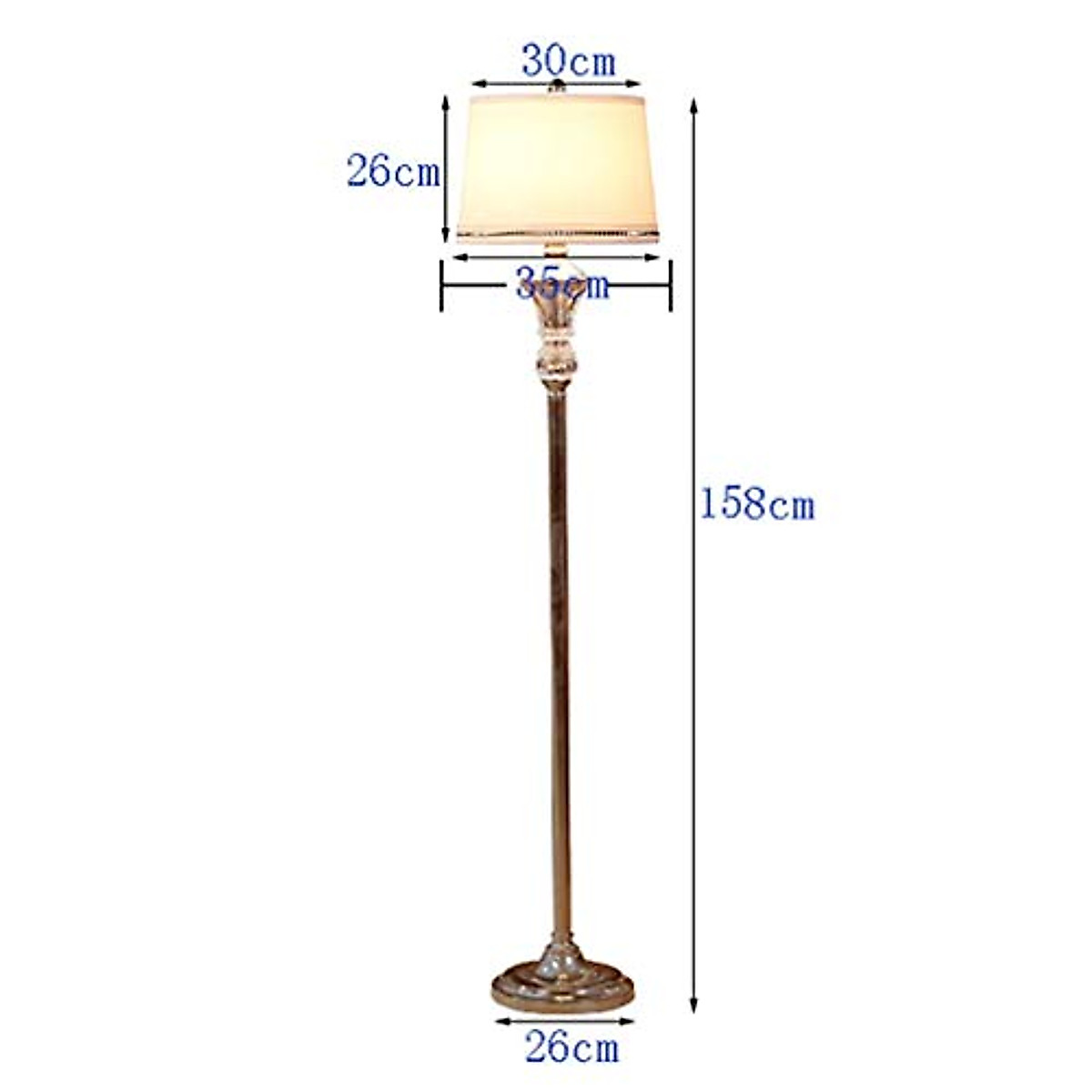 Yadianna Floor Lamp|Interior Lighting Antique Glass Lamp Body Cloth Lampshade, Suitable for Living Room Bedroom, Foot Switch